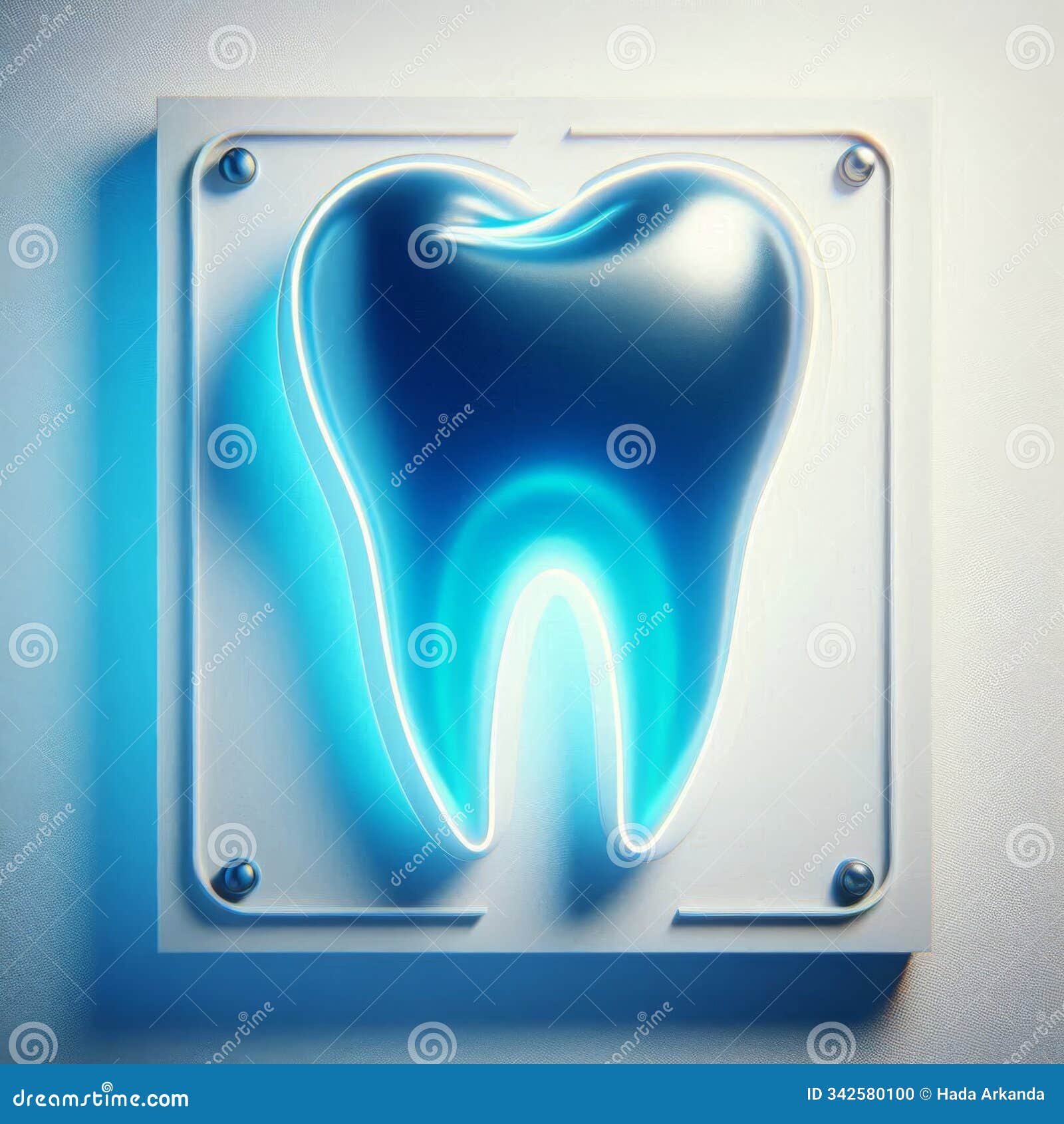 Dentist Sign with Tooth Graphic on White Background Stock Illustration ...