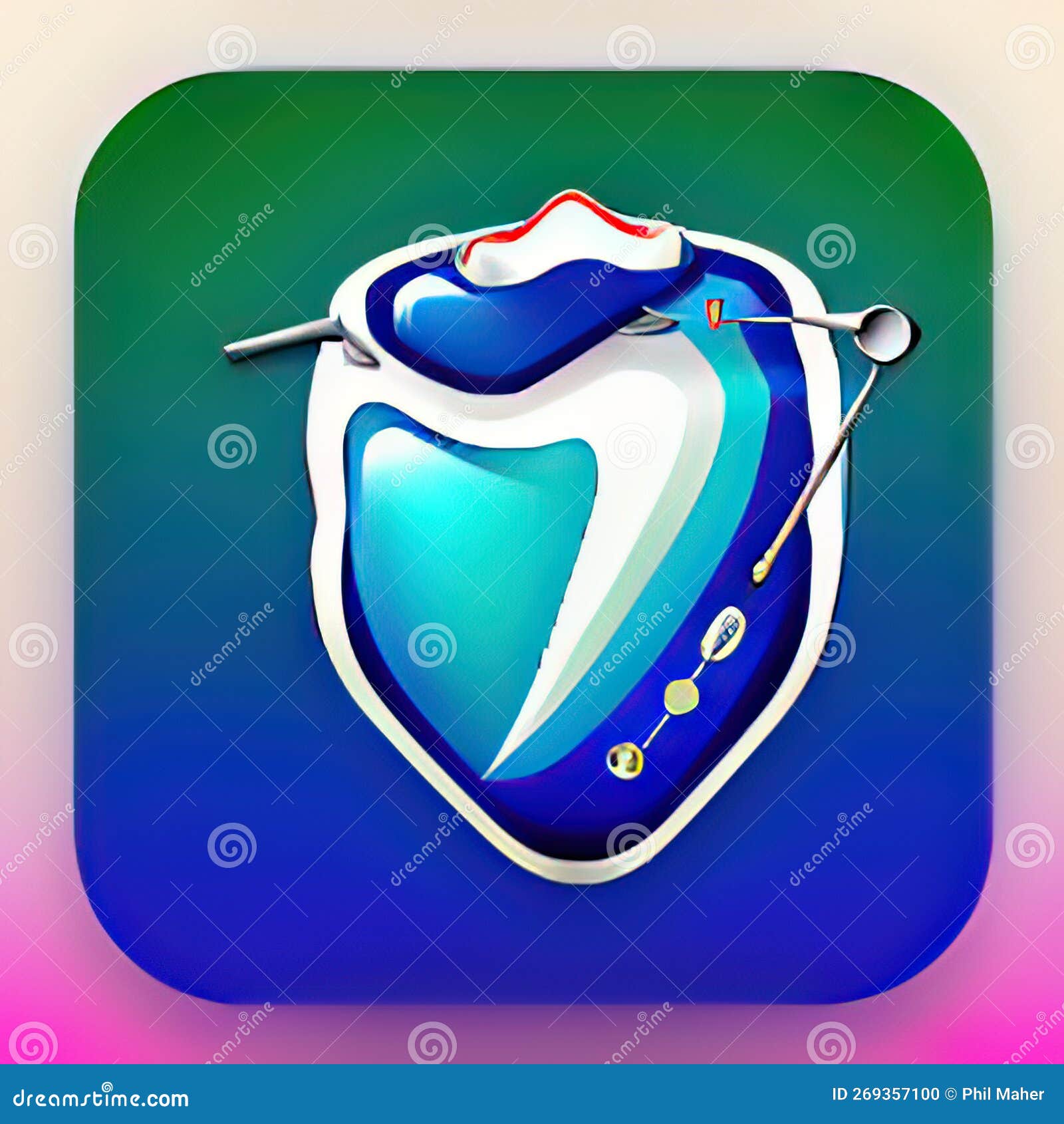 Dentist Software App Style Icon. Generative AI. Stock Illustration ...