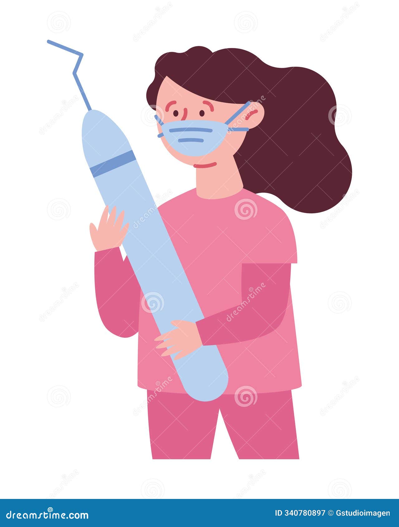 Dental Probe Icon, Outline Style Vector Illustration | CartoonDealer ...