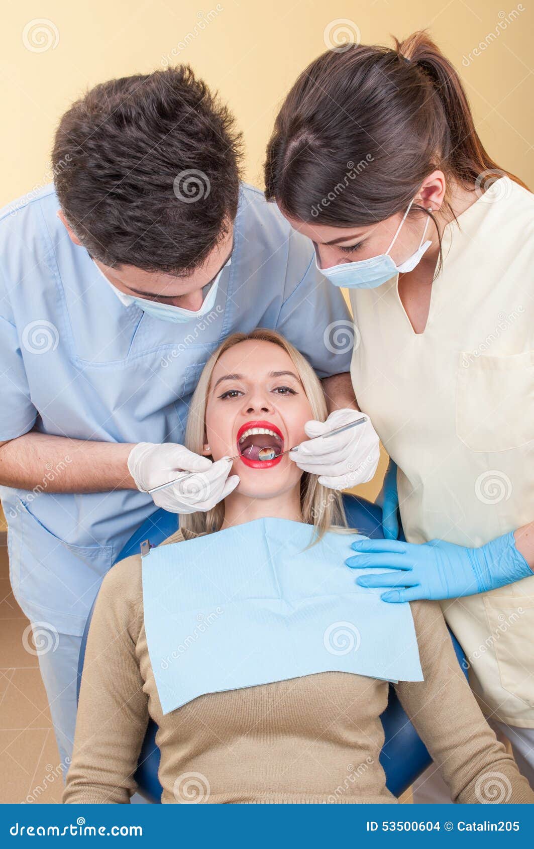 Dentist team working stock photo. Image of clinical, dental - 53500604
