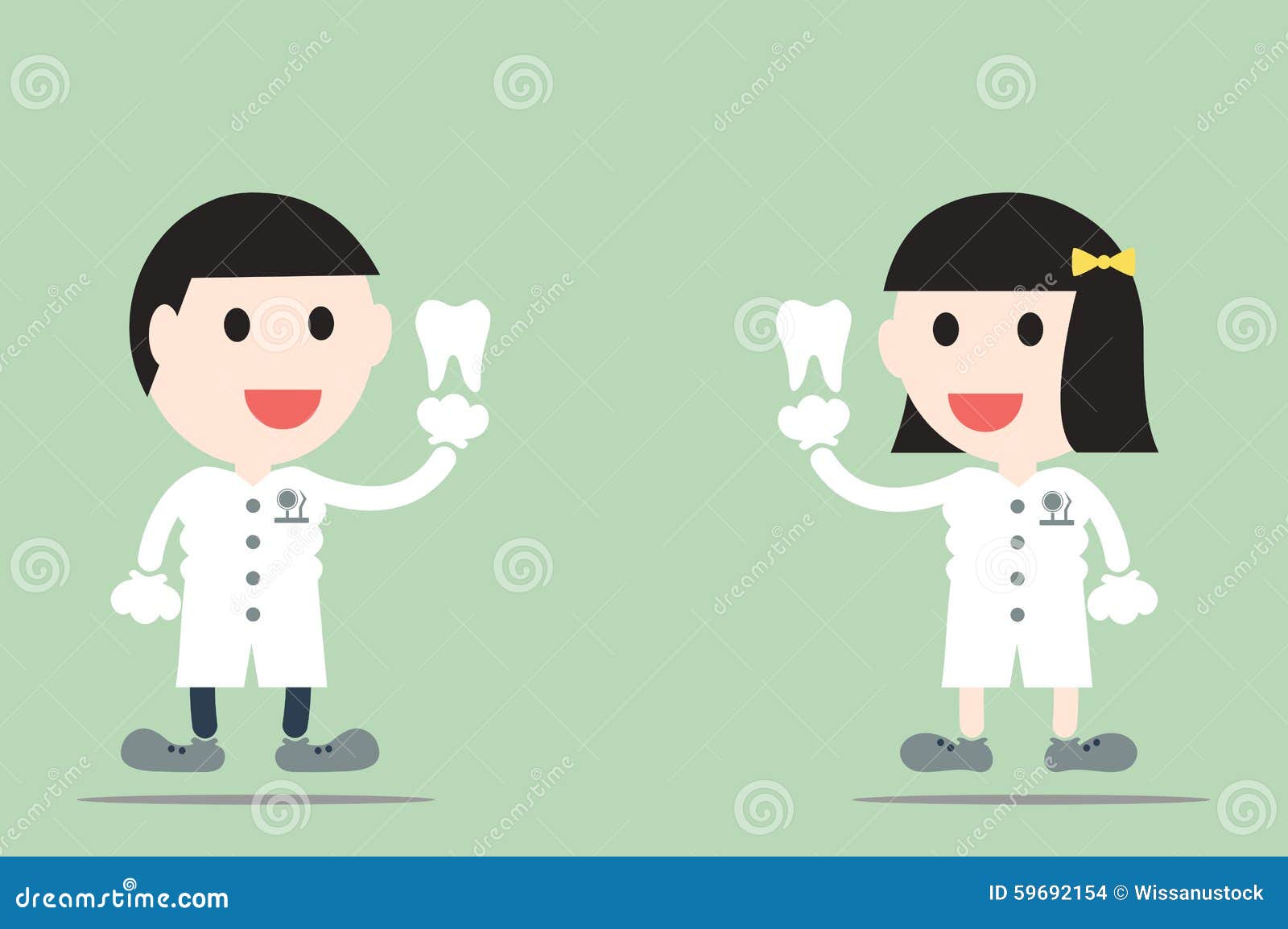 Dentist with teeth stock vector. Illustration of cartoon - 59692154