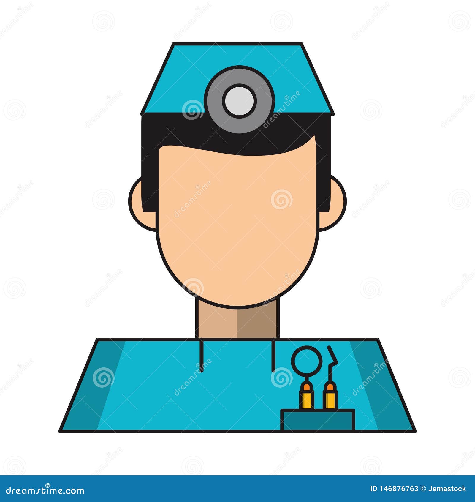 Dentist with Tools Avatar Profile Isolated Stock Vector - Illustration ...