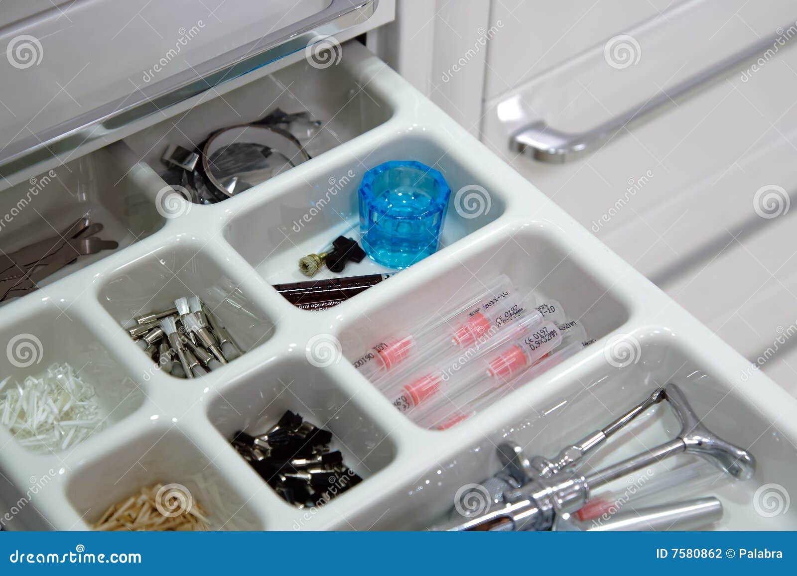 Dentist tools in drawer 8 stock photo. Image of dentistry - 7580862