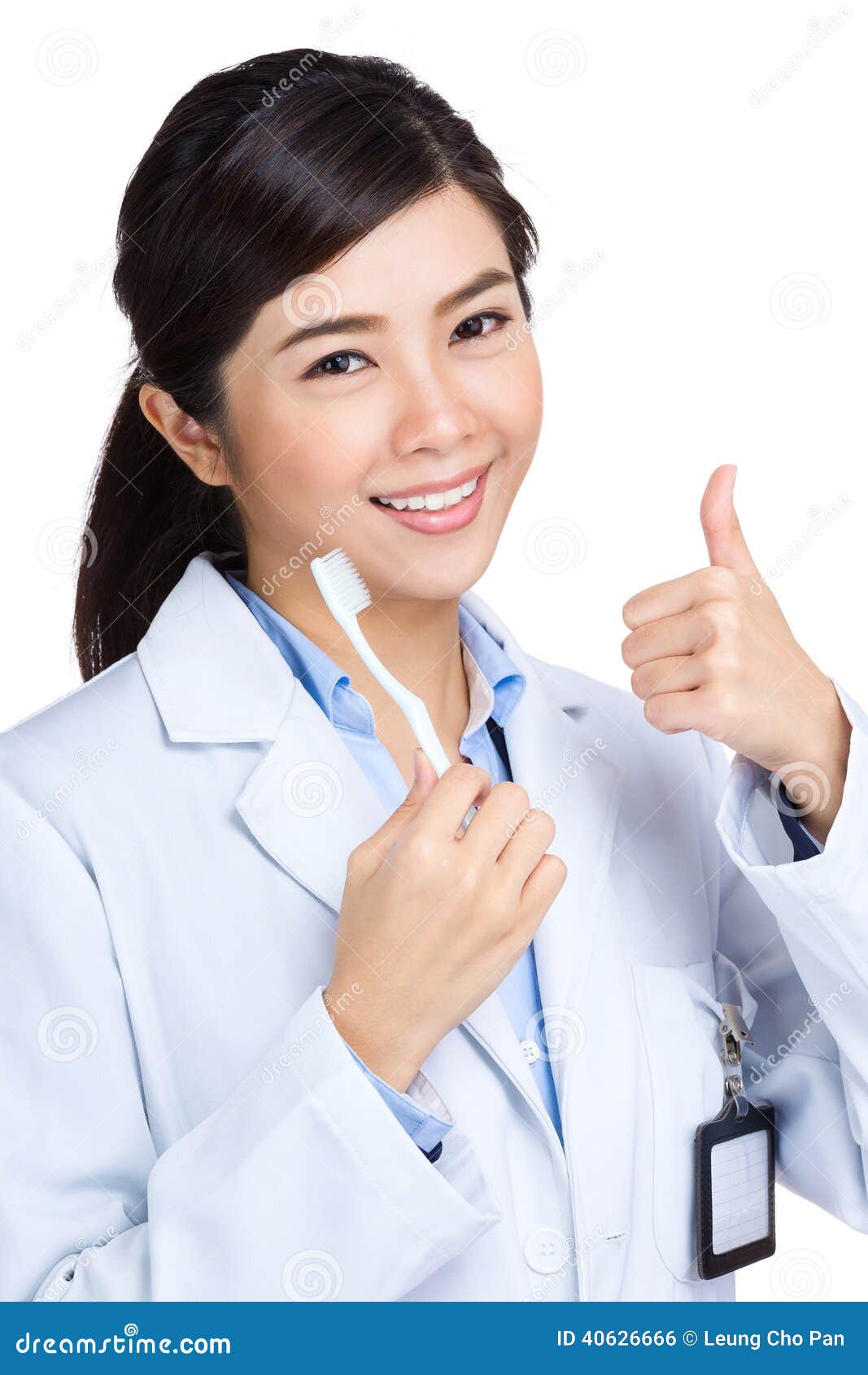 Dentist with Toothbrush and Thumb Up Stock Photo - Image of attractive ...