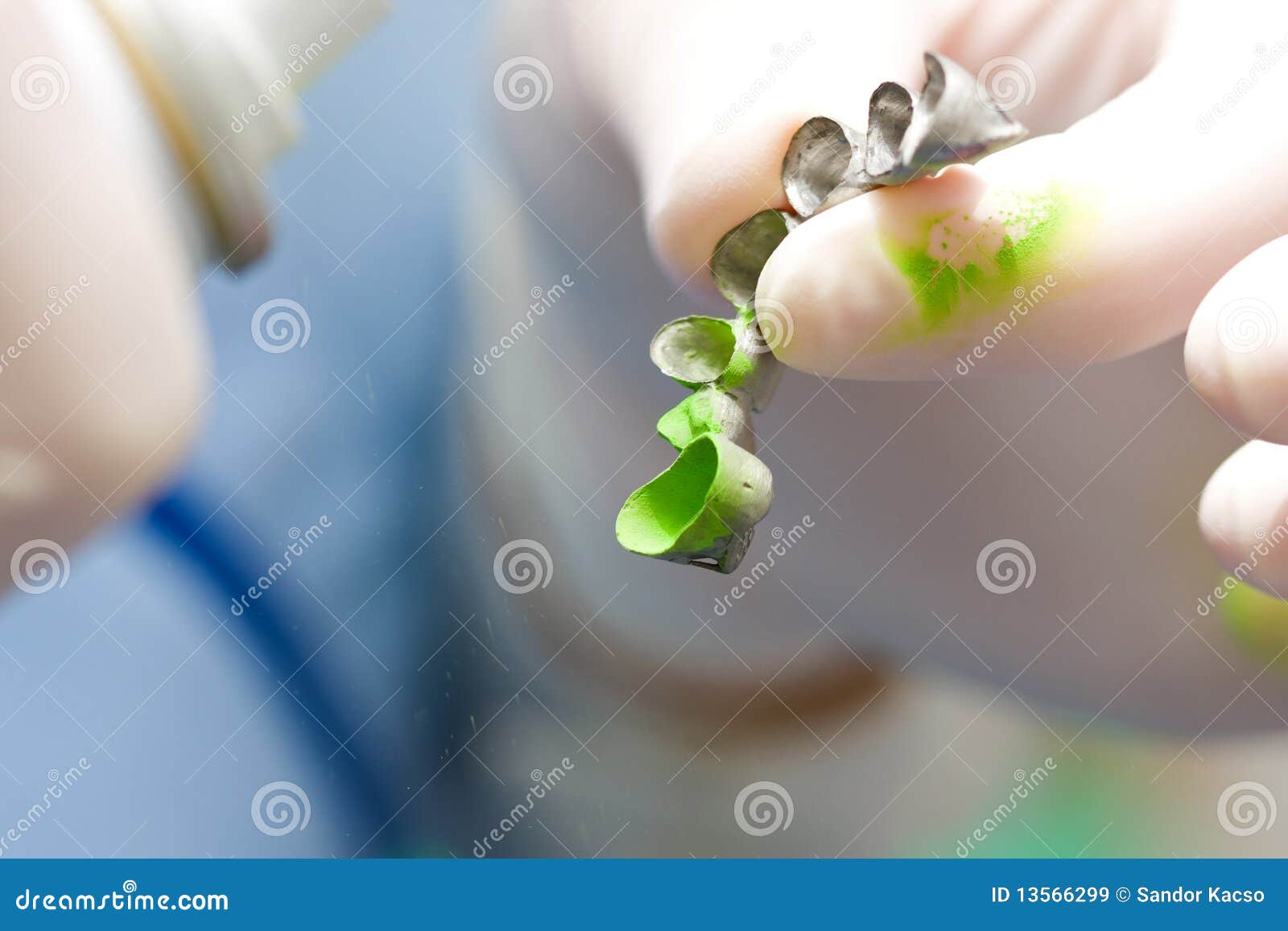 Dentist Using Occlusal Spray On Fixed Denture Royalty-Free Stock ...