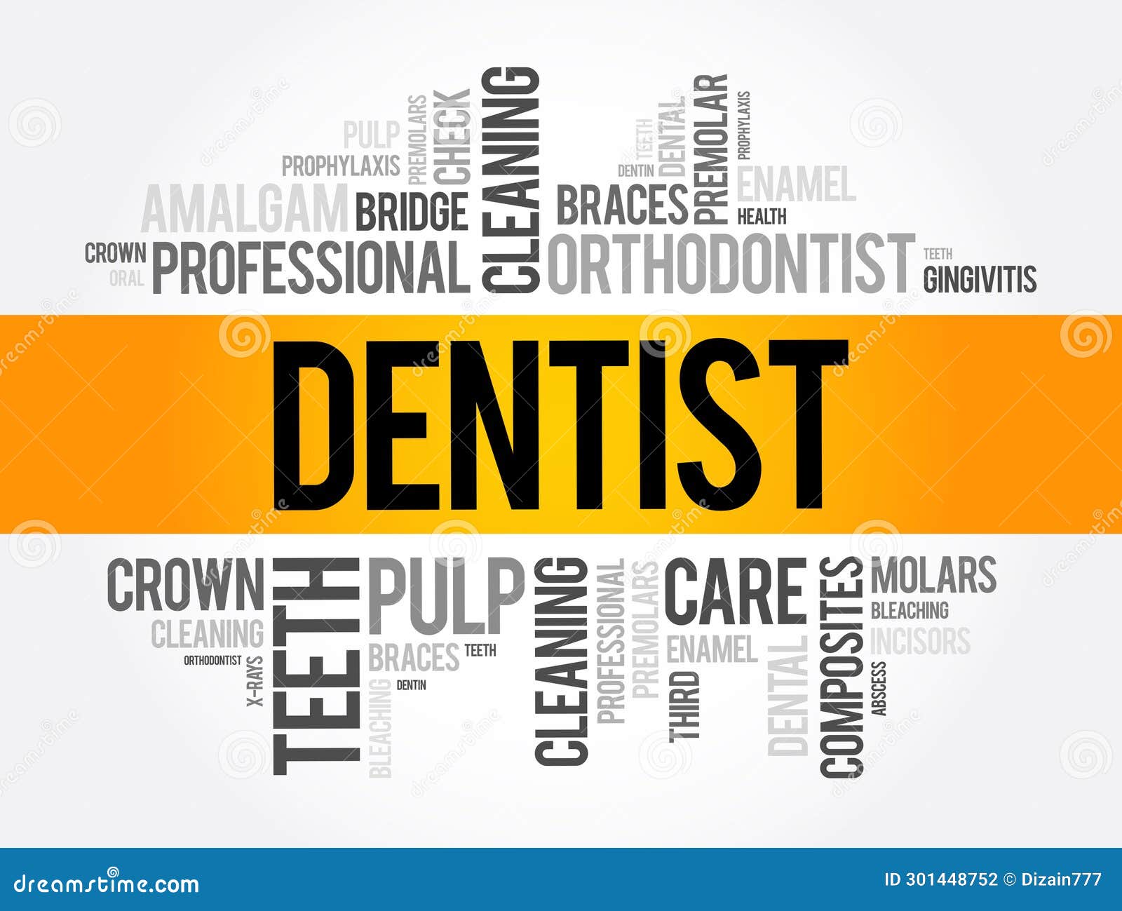 Dentist Word Cloud Collage, Health Concept Background Stock Photo ...