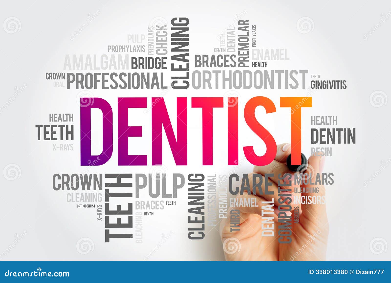 Dentist Word Cloud Collage, Health Concept Background with Marker Stock ...
