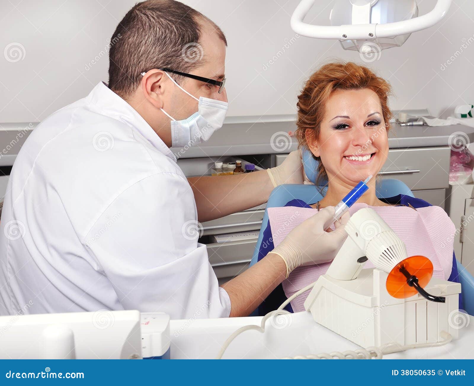 Dentist at work stock image. Image of floss, health, charming - 38050635