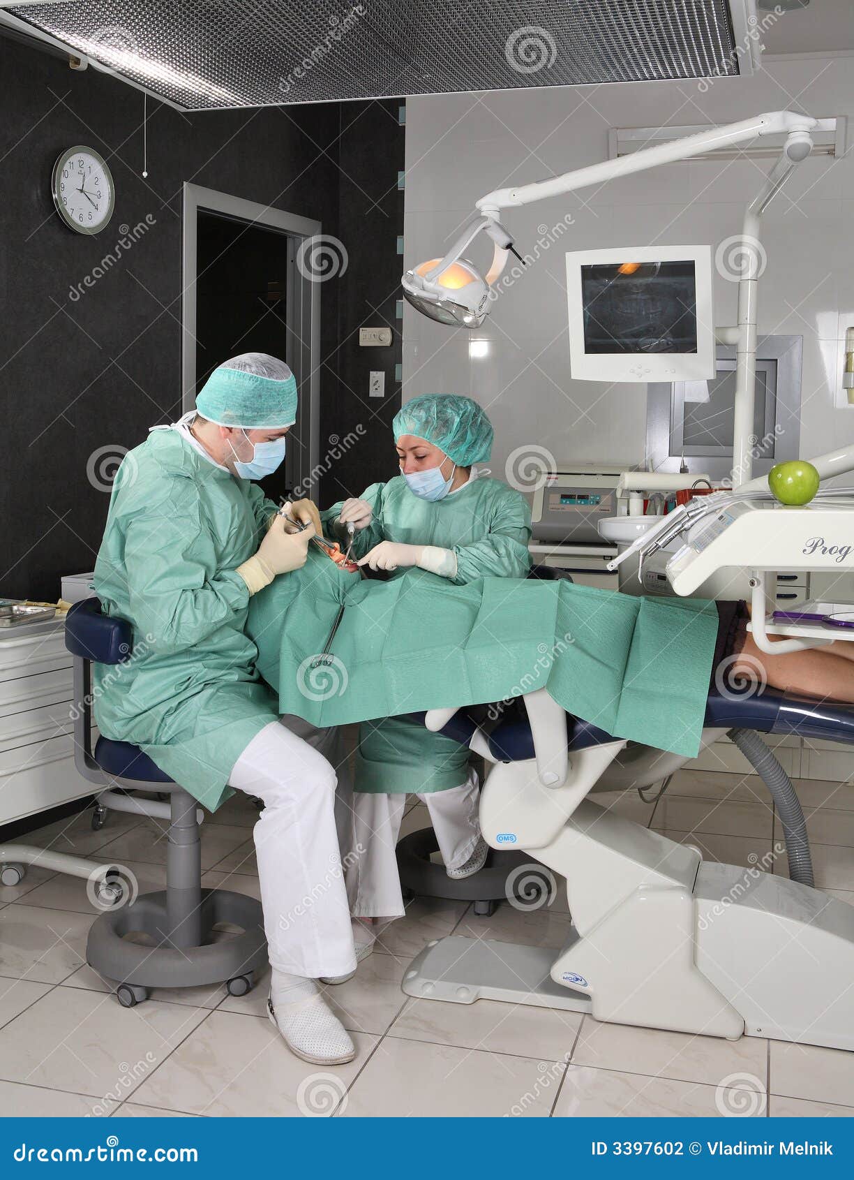 Dentist at Work in Dental Room Stock Photo - Image of doctor, drilling ...