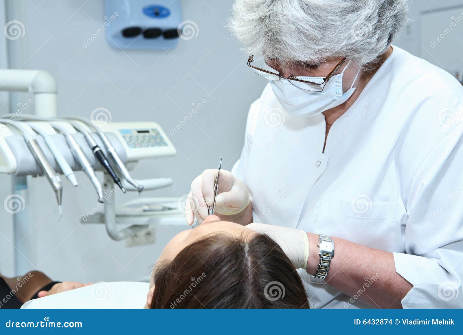 Dentist at Work in Dental Room Stock Photo - Image of dentistry, hand ...