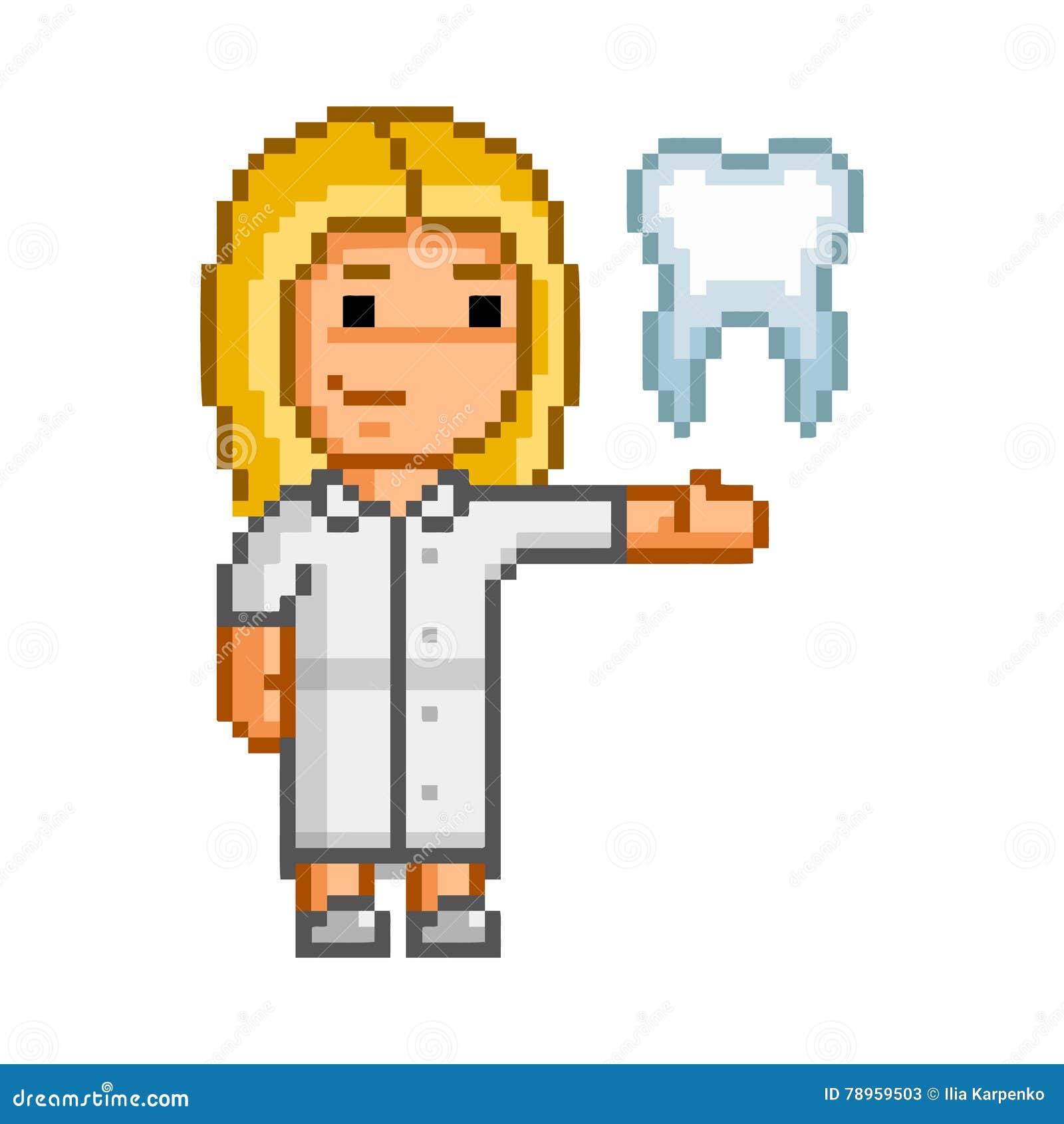 Dentista Do Pixel Do Vetor Para Jogos E Projeto Ilustração Stock ...