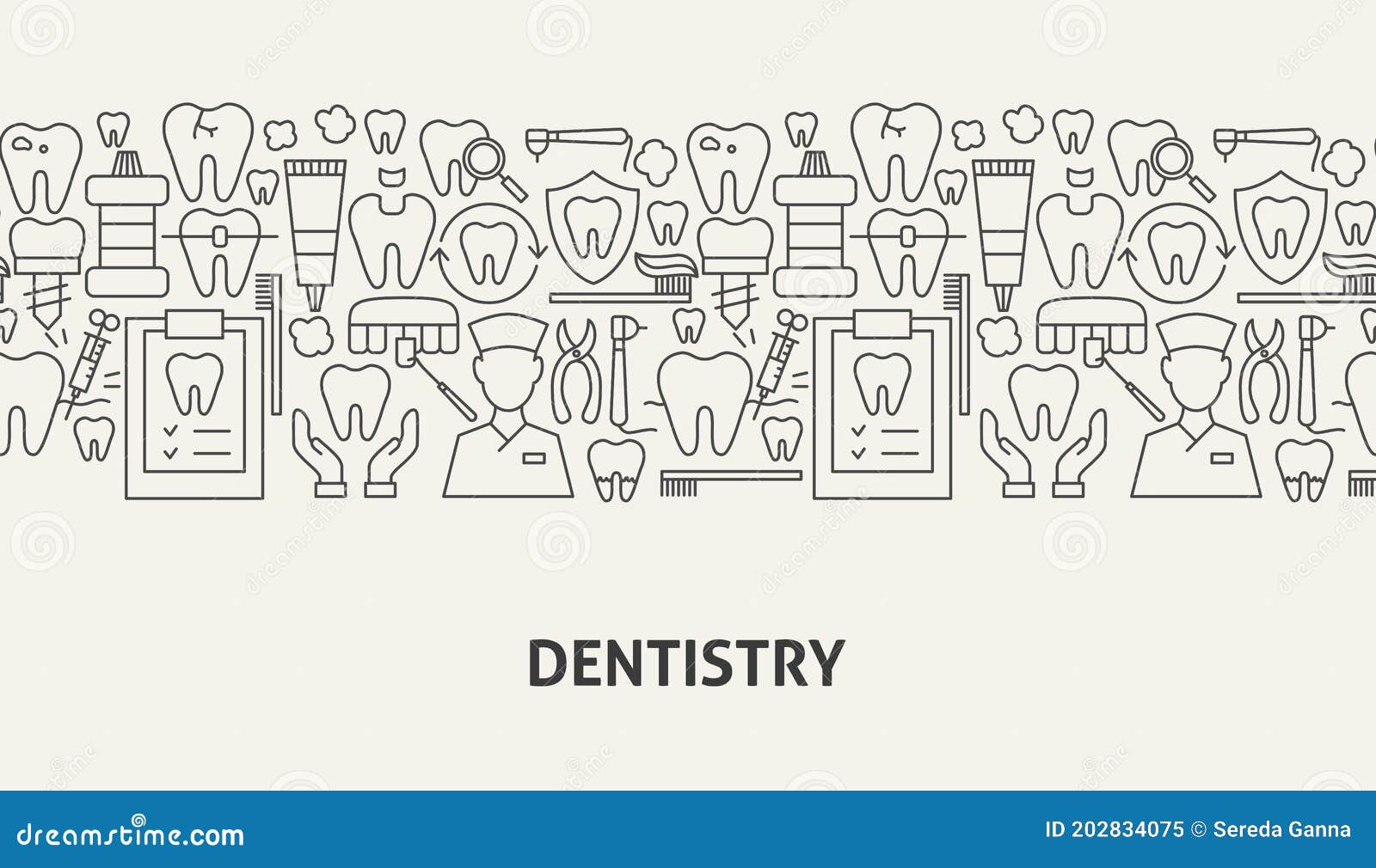Dentistry Banner With Flat Icons Cartoon Vector | CartoonDealer.com ...