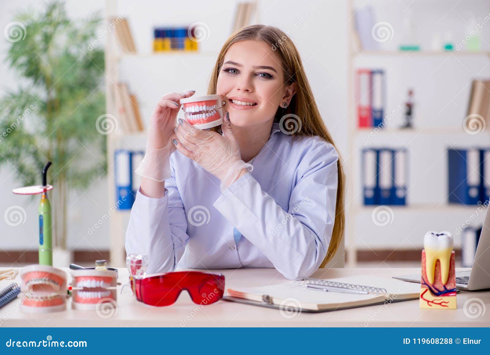 The Dentistry Student Practicing Skills in Classroom Stock Photo ...