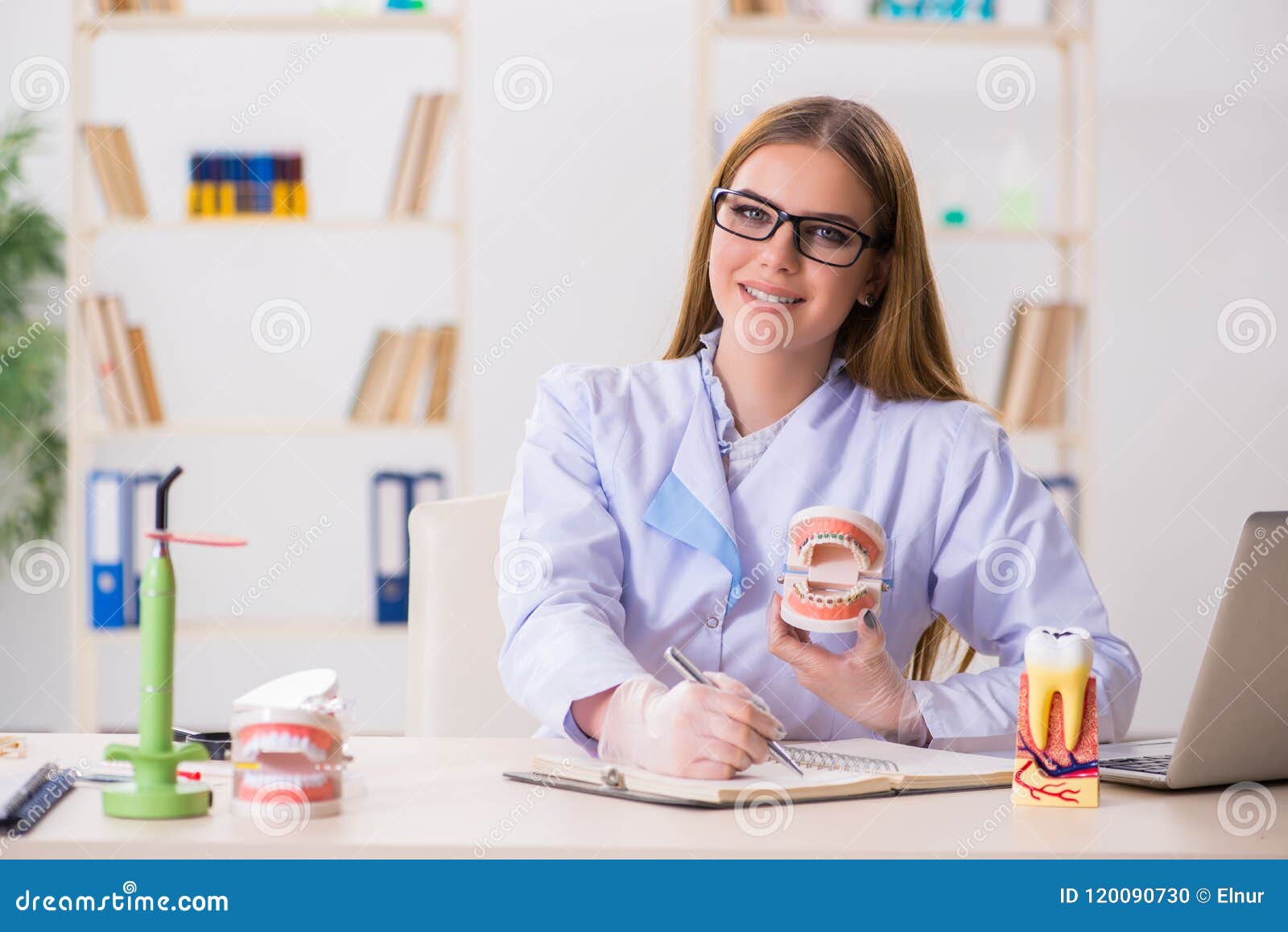 The Dentistry Student Practicing Skills in Classroom Stock Photo ...