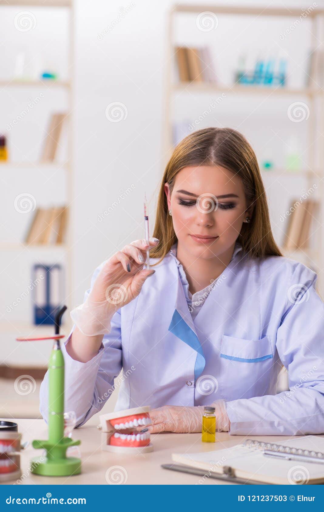 The Dentistry Student Practicing Skills in Classroom Stock Image ...
