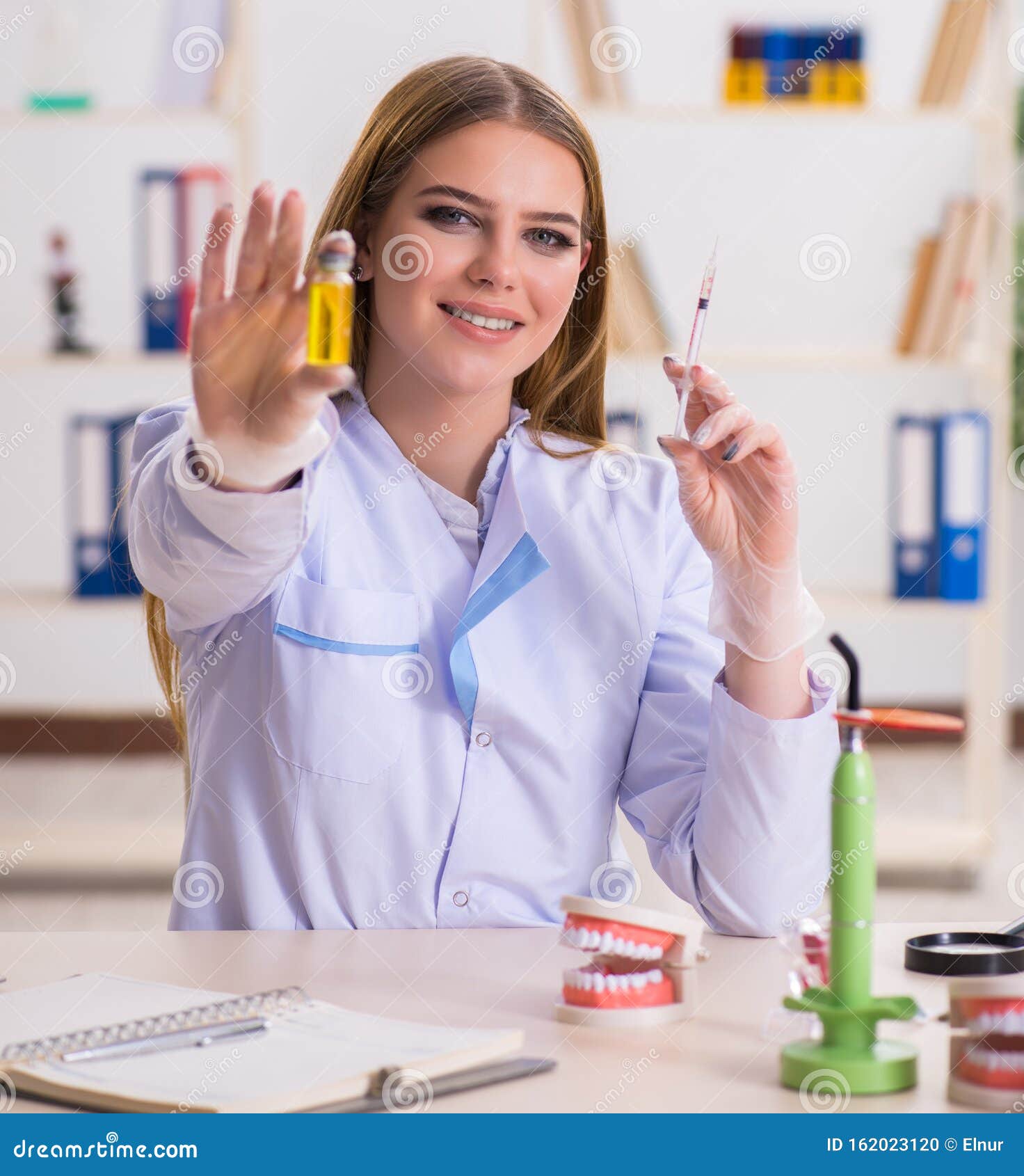 Dentistry Student Practicing Skills in Classroom Stock Photo - Image of ...