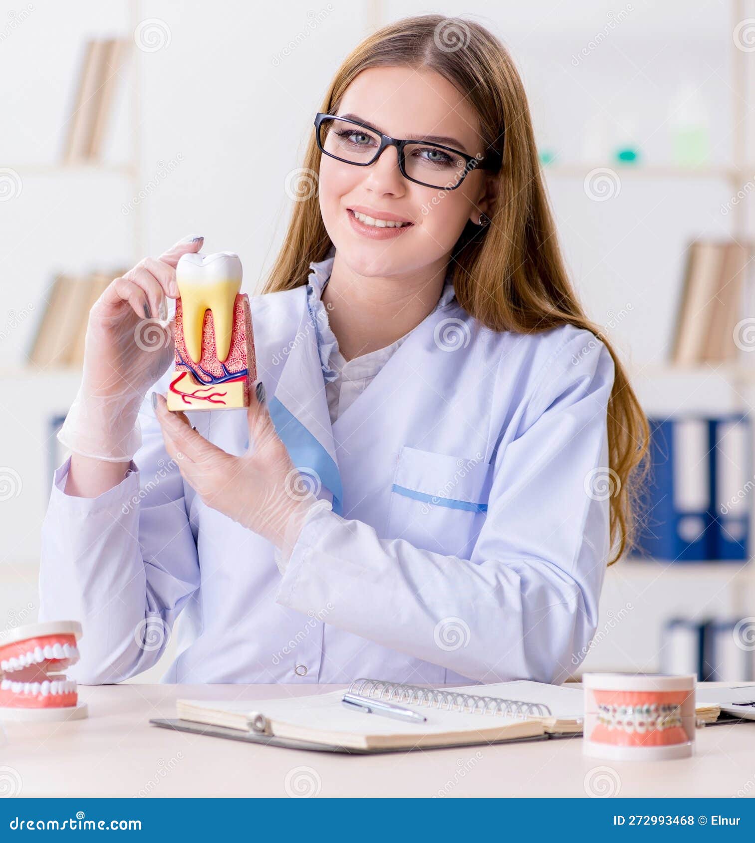 Dentistry Student Practicing Skills in Classroom Stock Photo - Image of ...