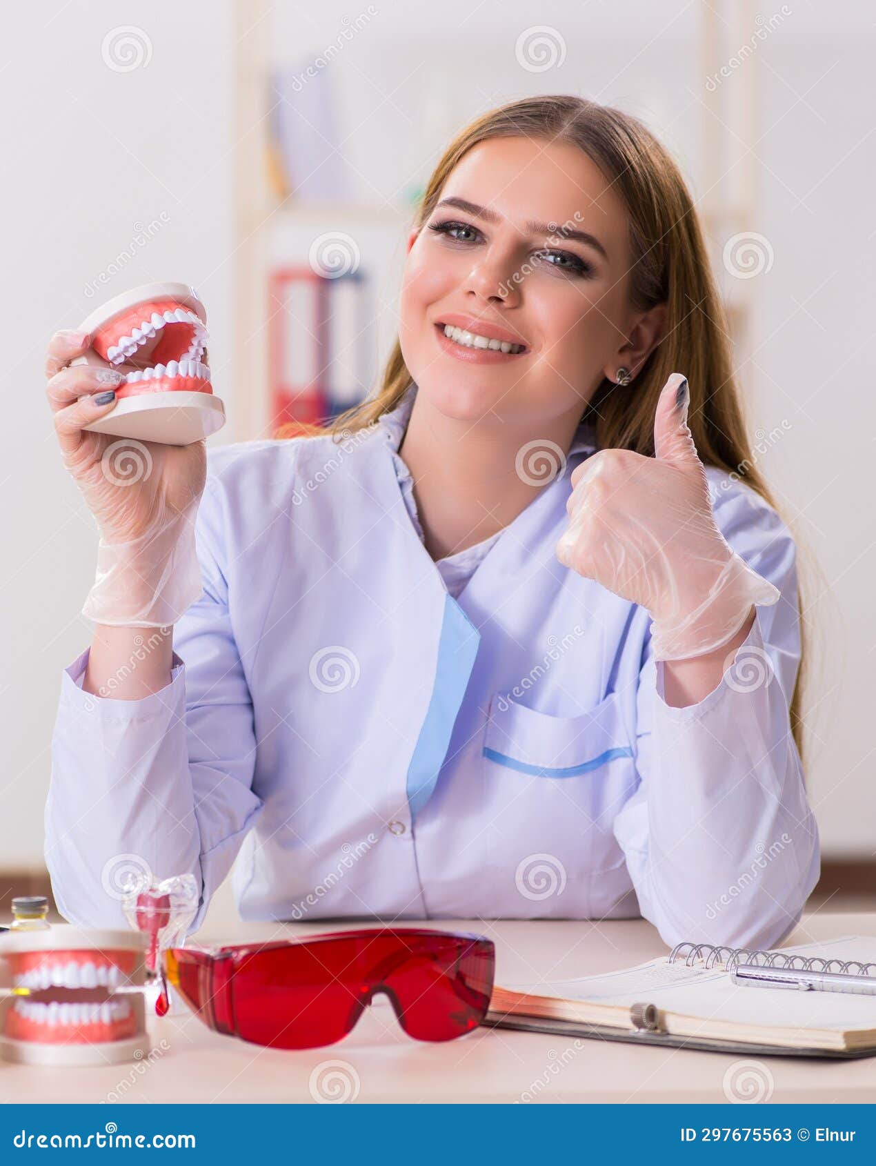 Dentistry Student Practicing Skills in Classroom Stock Image - Image of ...