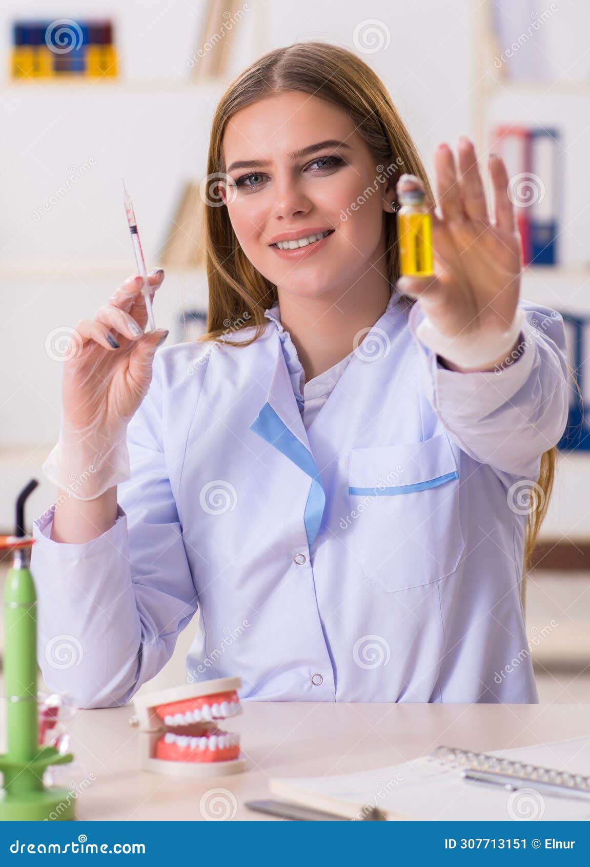 Dentistry Student Practicing Skills in Classroom Stock Image - Image of ...