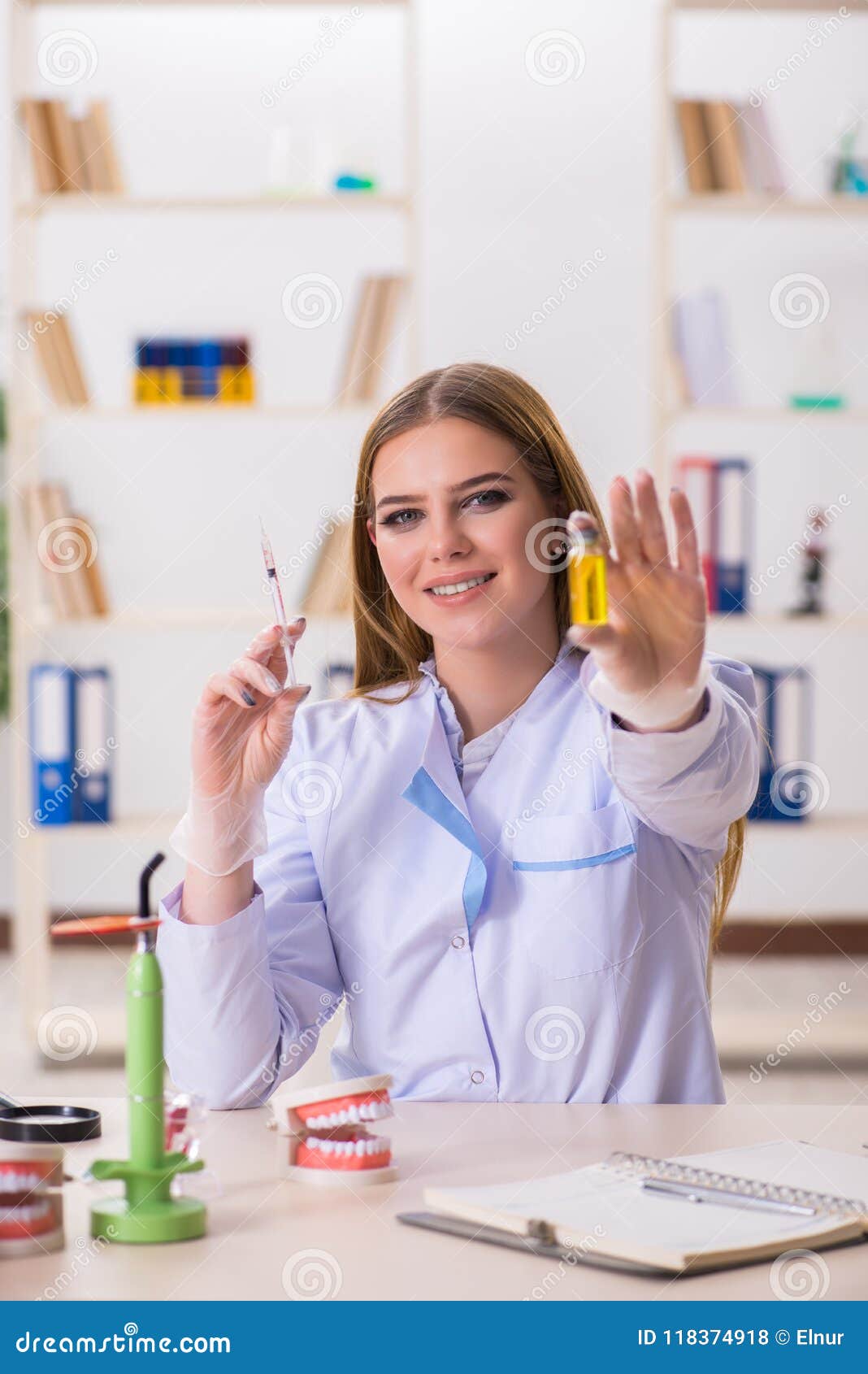 The Dentistry Student Practicing Skills in Classroom Stock Photo ...