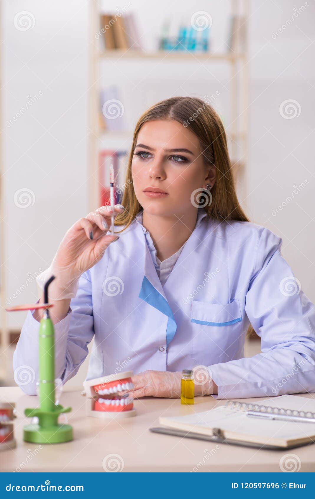 The Dentistry Student Practicing Skills in Classroom Stock Photo ...