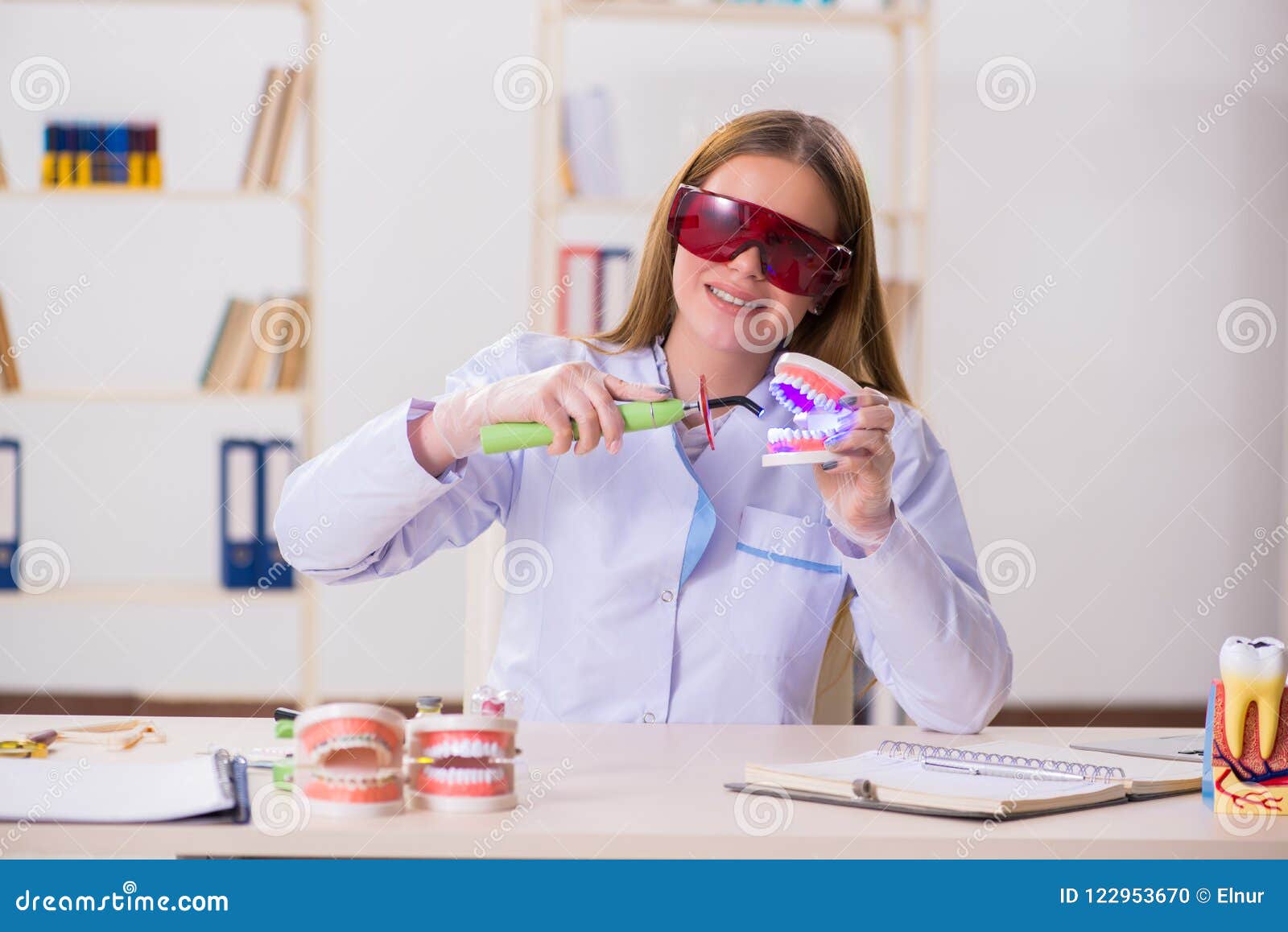 The Dentistry Student Practicing Skills in Classroom Stock Photo ...