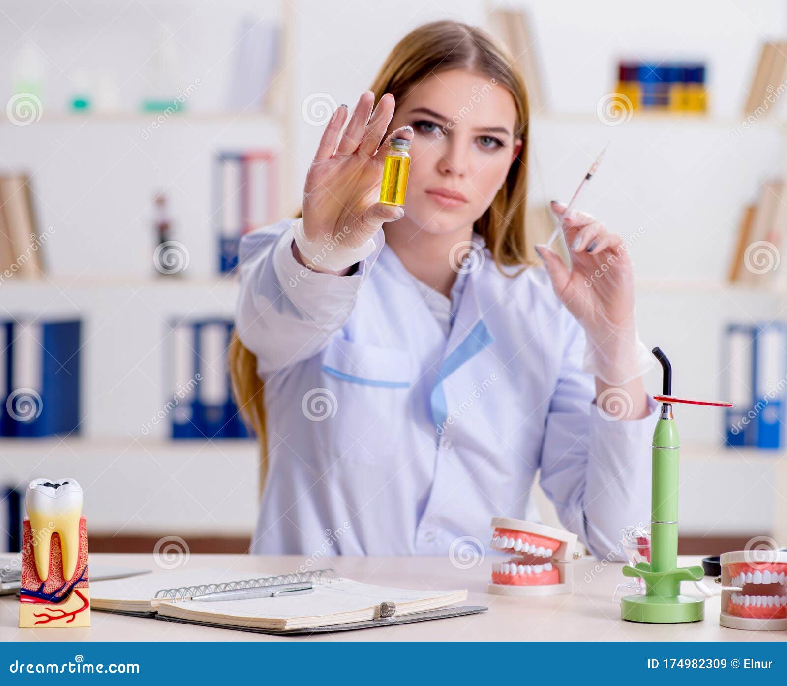 Dentistry Student Practicing Skills in Classroom Stock Image - Image of ...