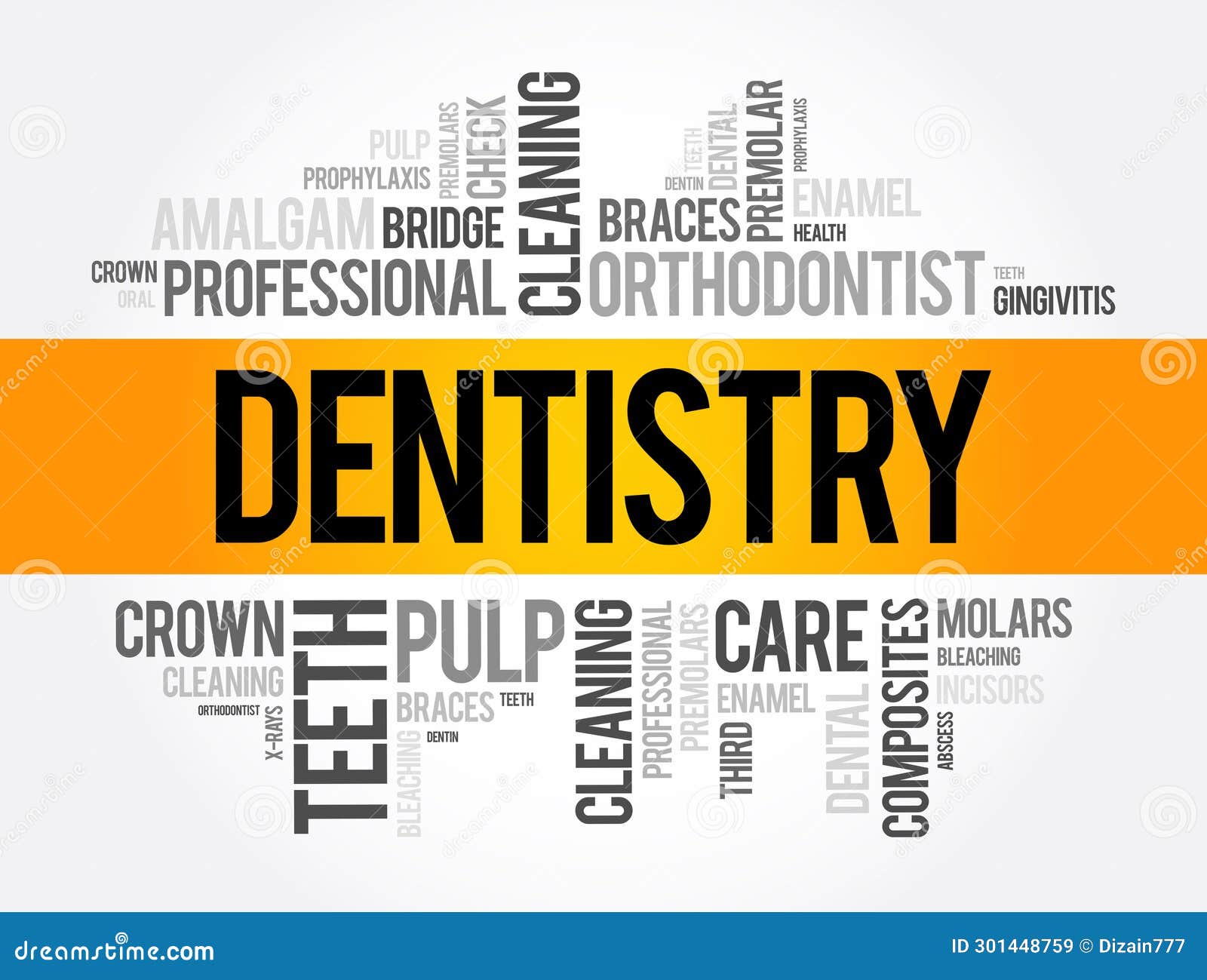 Dentistry 3d Word Collage Orthodontics Braces Dentures Royalty-Free ...