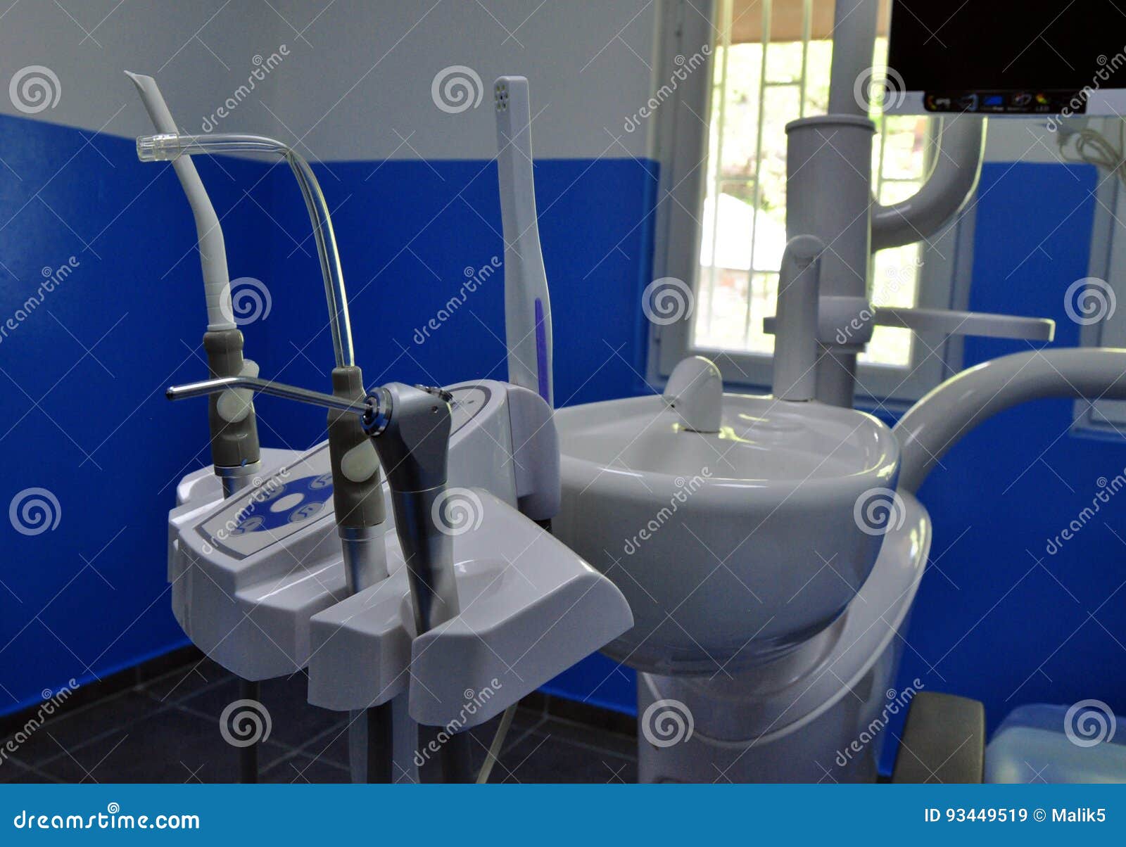 Dentists chair drill tools stock image. Image of empty - 93449519