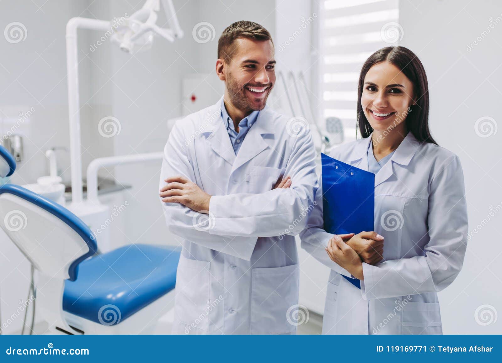 Dentists at Workplace in Dental Clinic Stock Image - Image of camera ...