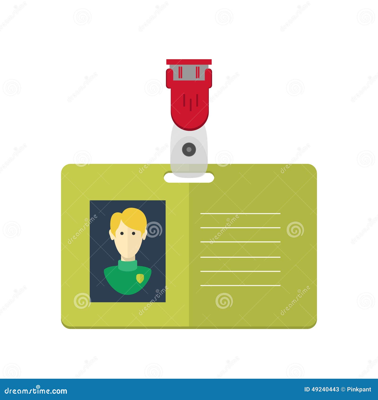 Badge Identification Card Flat Design Illustration Royalty-Free Cartoon ...