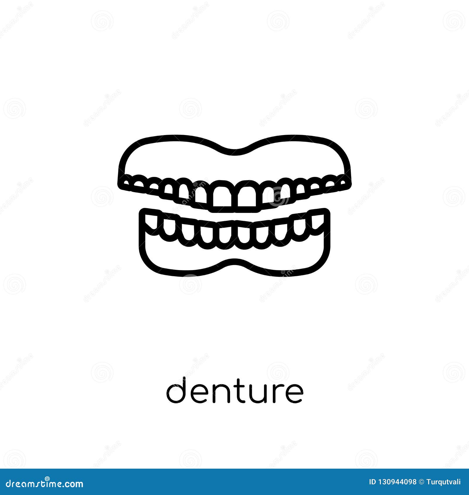 Denture Icon. Trendy Modern Flat Linear Vector Denture Icon on W Stock ...