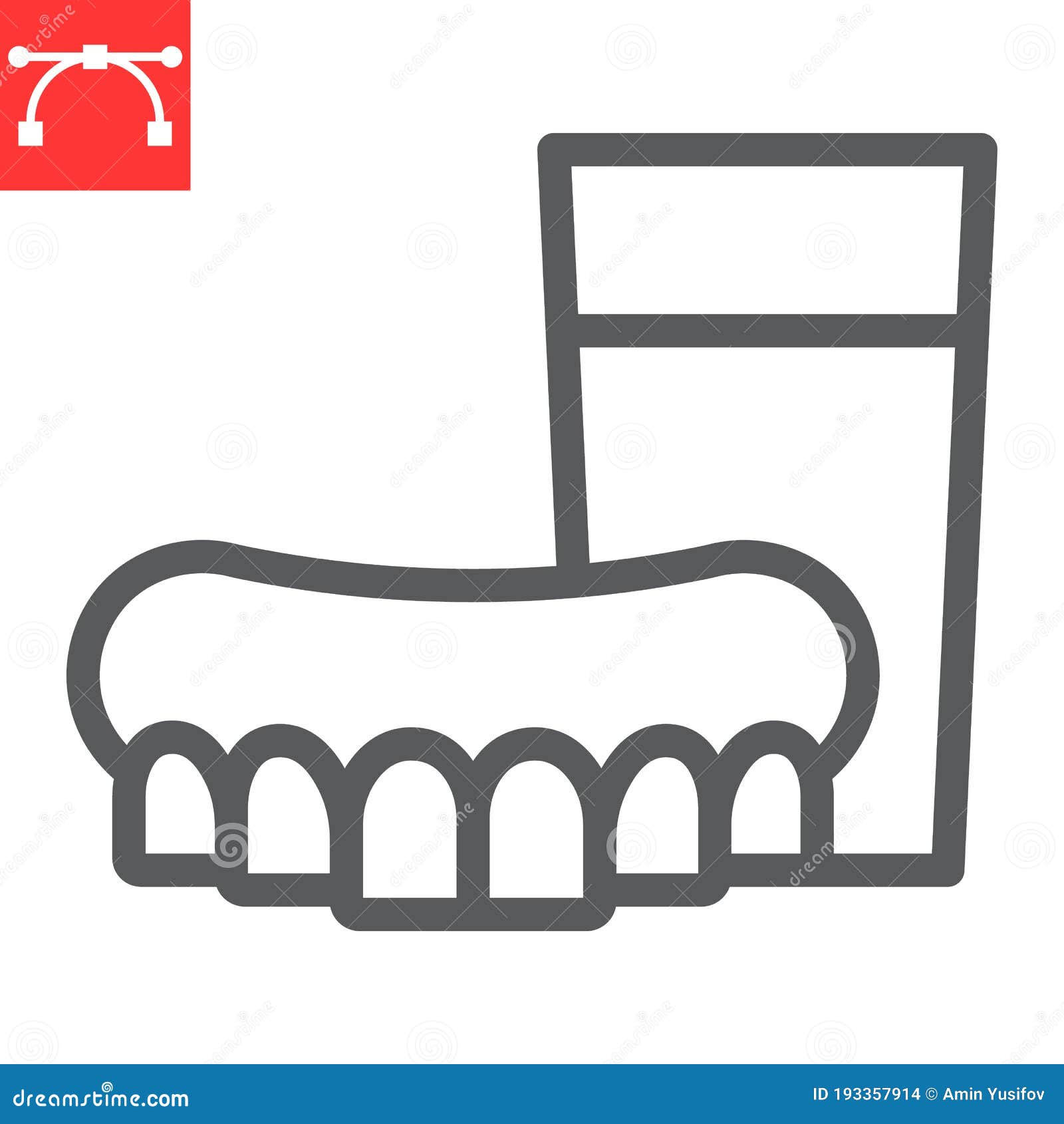 Denture Line Icon, Dental and Stomatolgy, Dentures Sign Vector Graphics ...