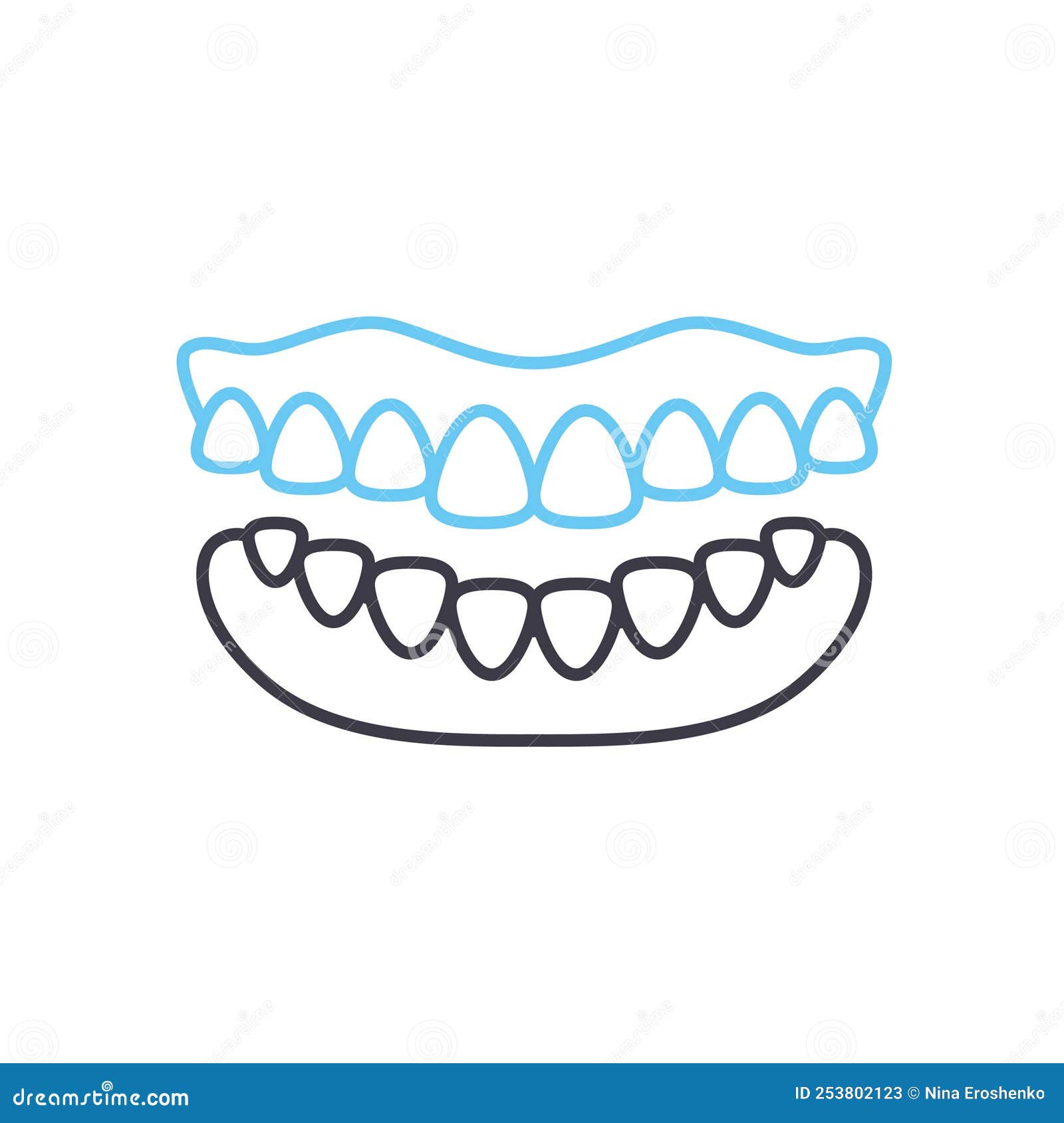 Denture Line Icon, Outline Symbol, Vector Illustration, Concept Sign ...