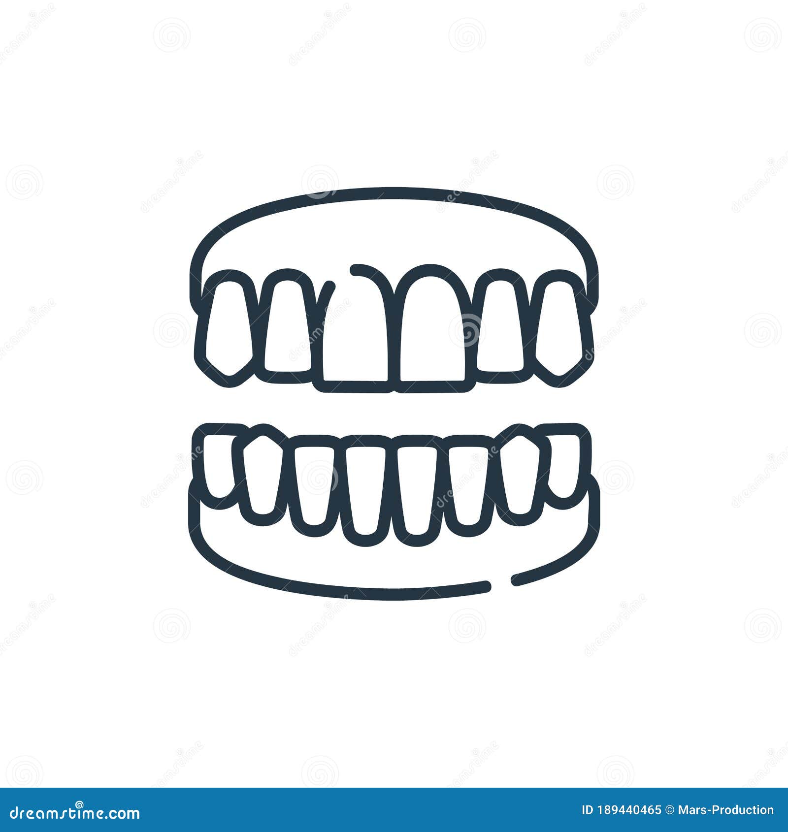 Denture Vector Icon Isolated On Transparent Background, Linear D ...