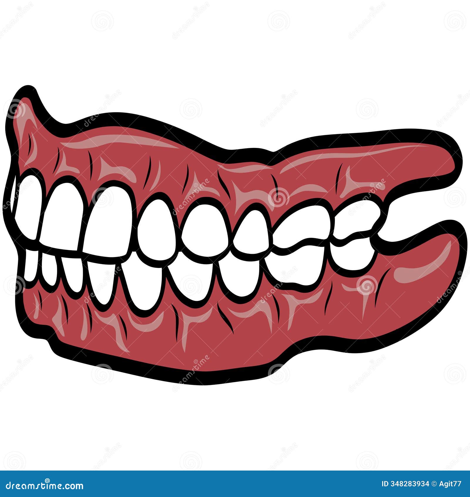 Dentures False Teeth Drawing Vector Illustration | CartoonDealer.com ...
