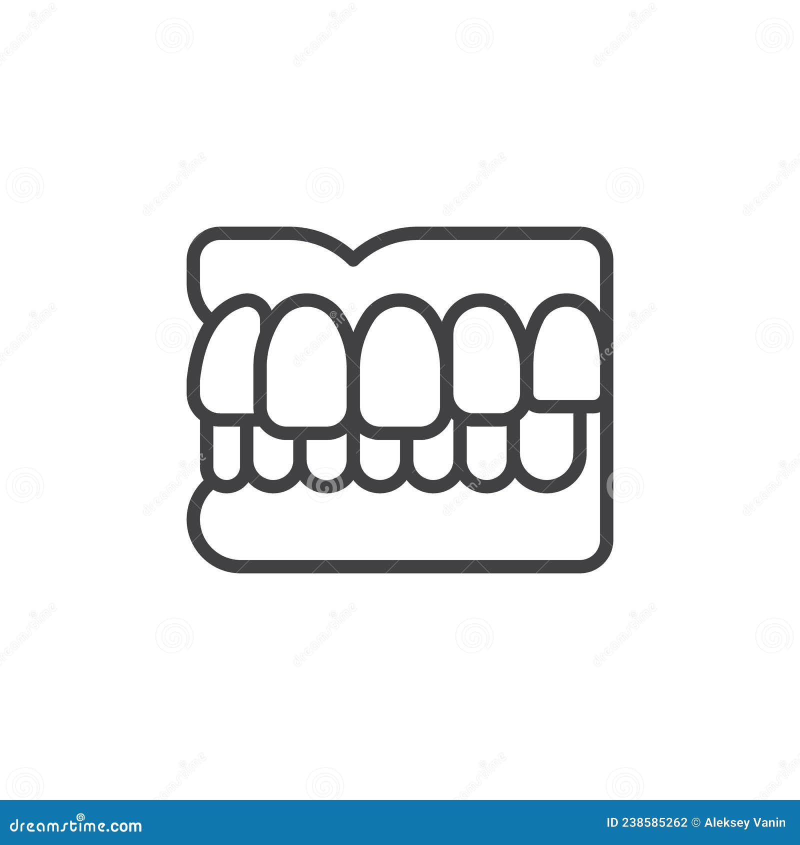 Dentures line icon stock vector. Illustration of oral - 238585262