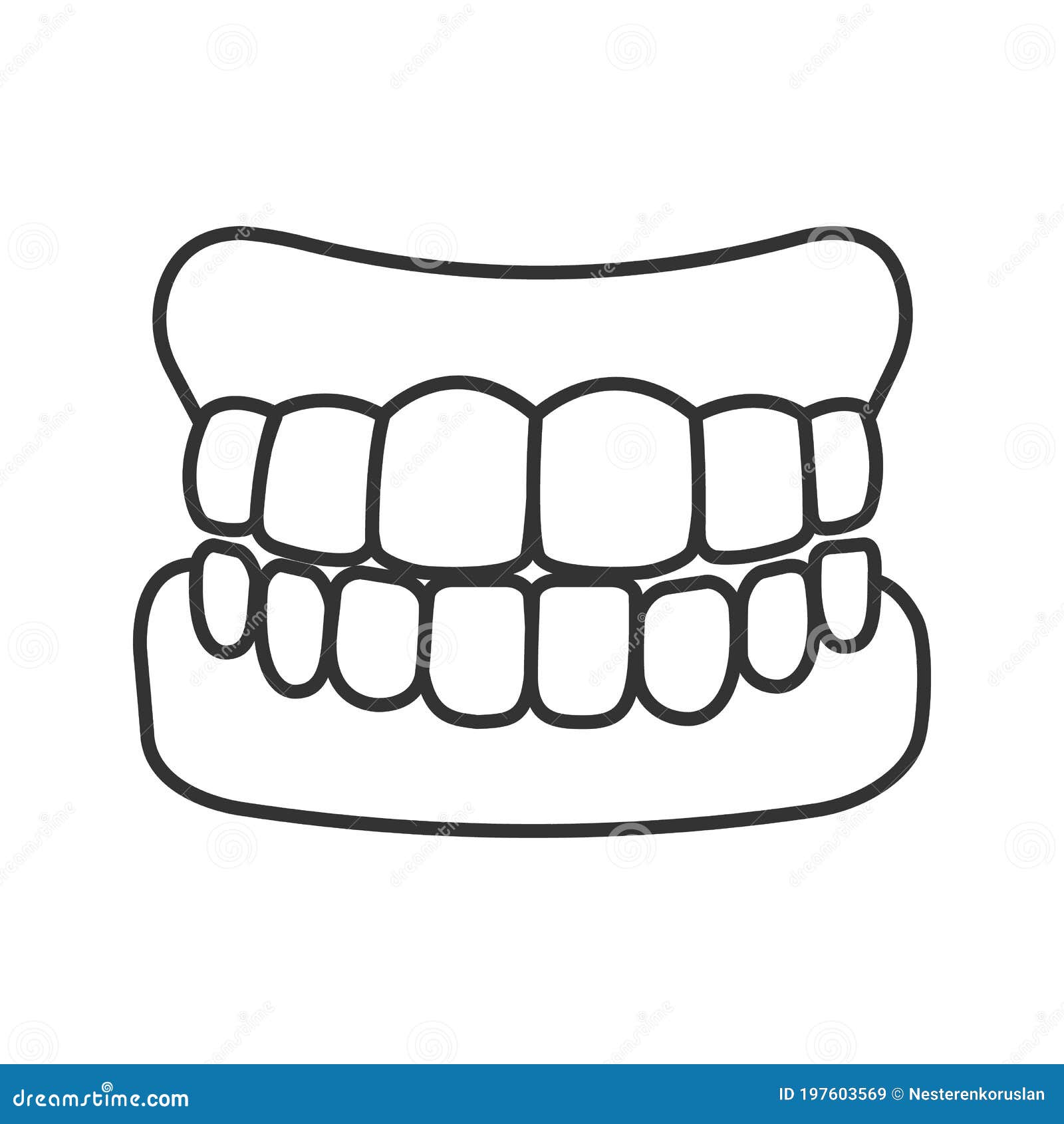 Dentures linear icon stock vector. Illustration of anatomy - 197603569