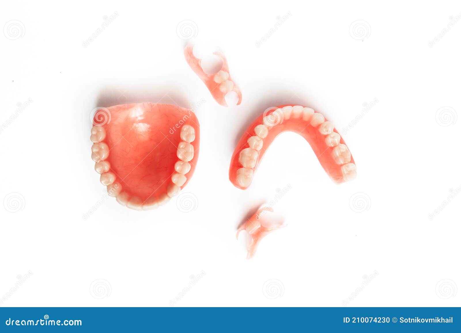 Dentures on a White Background. Close-up of Dentures. Full Removable ...