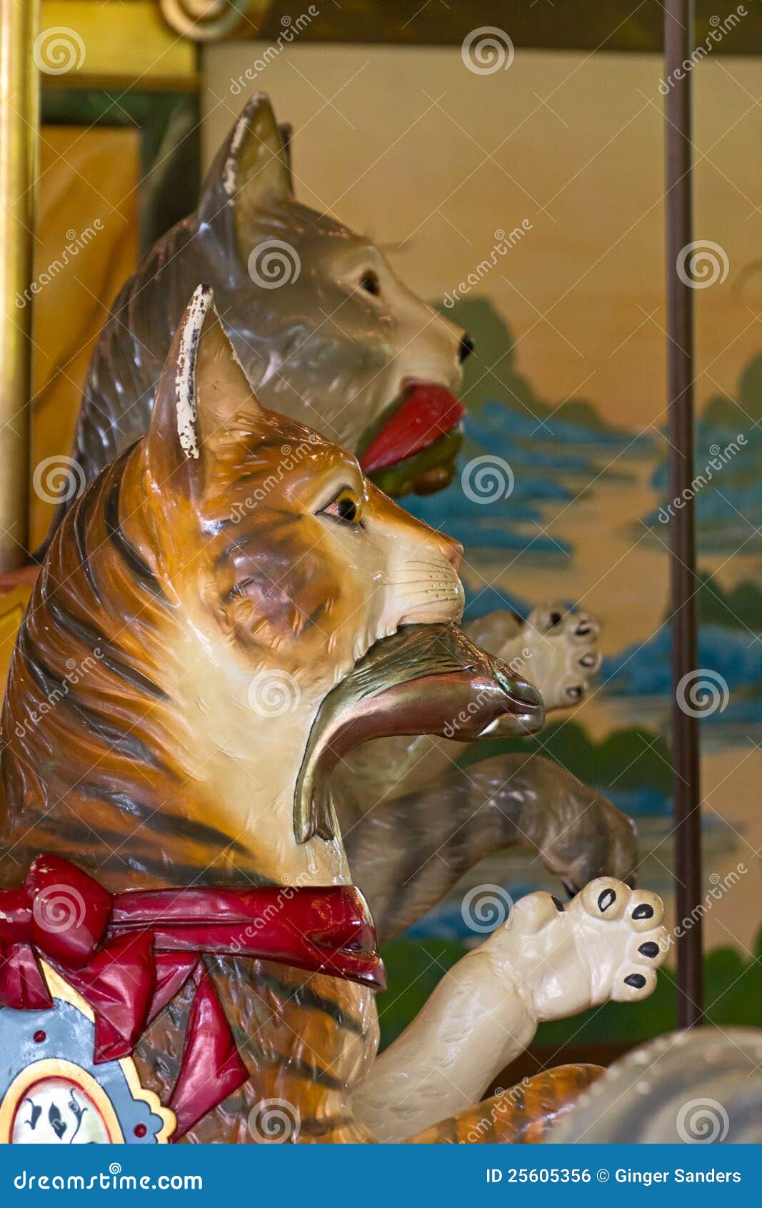 Dentzel Carousel Cats stock photo. Image of carnival - 25605356
