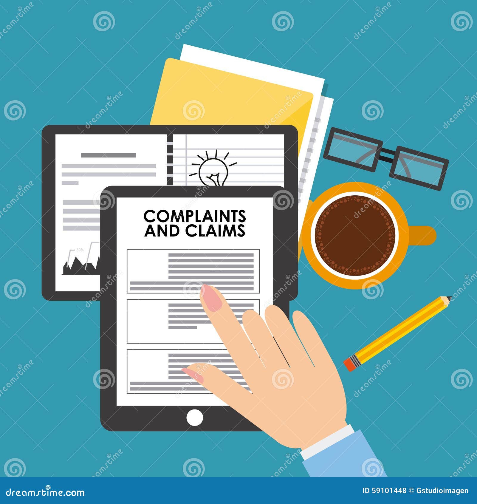 Denuncias y demandas ilustración del vector. Ilustración de taza - 59101448