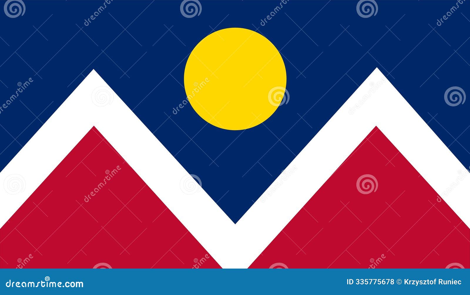 Denver City Flag - Vector Illustration Stock Vector - Illustration of ...