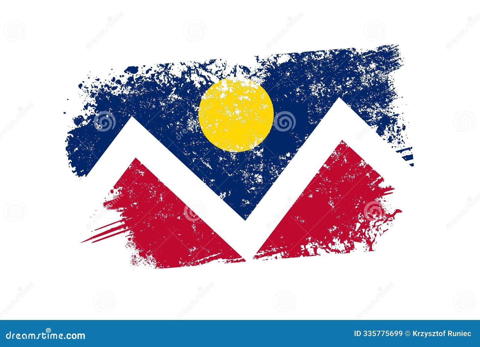 Denver City Flag - Vector Illustration Stock Vector - Illustration of ...