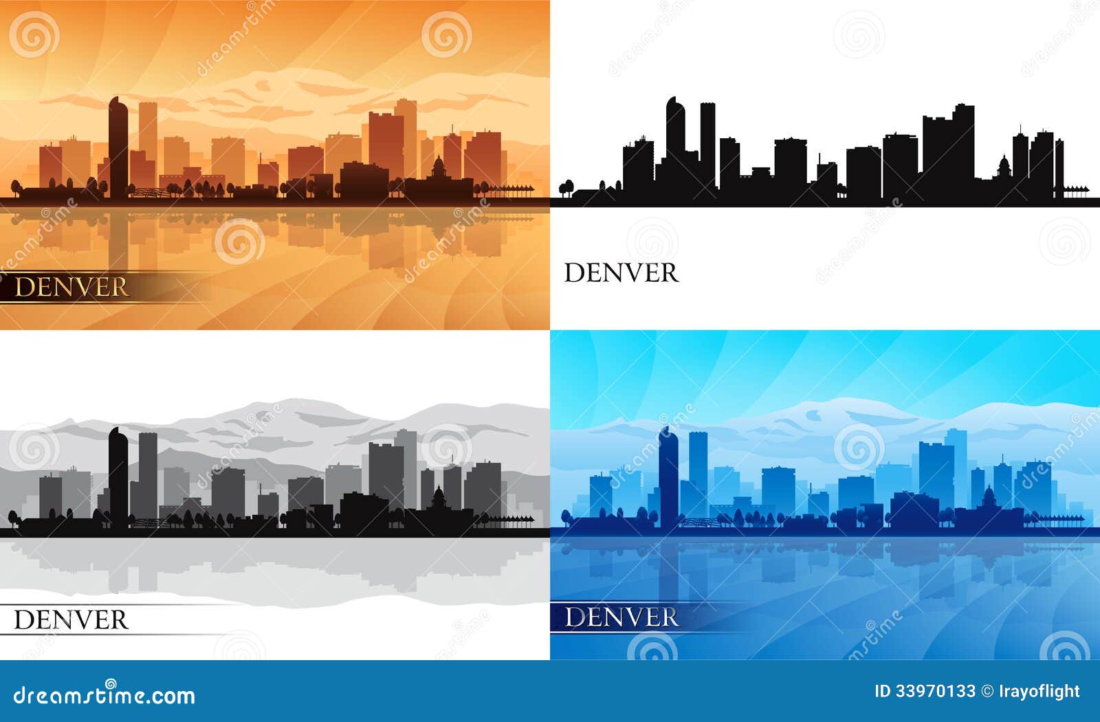 Denver Skyline Silhouette. Vector Illustration | CartoonDealer.com ...