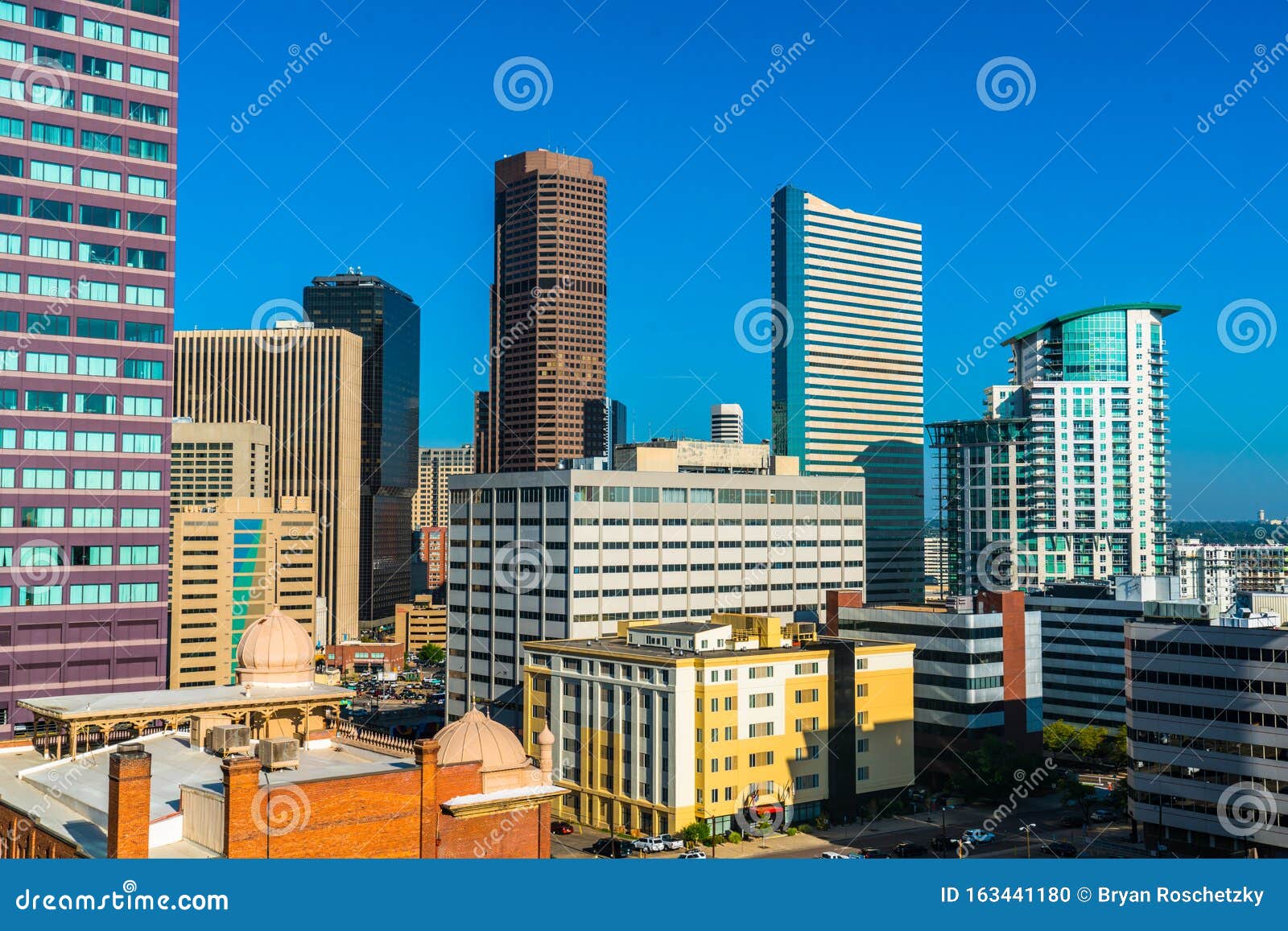 Sunny Morning in Downtown Denver Colorado Downtown District Stock Photo ...