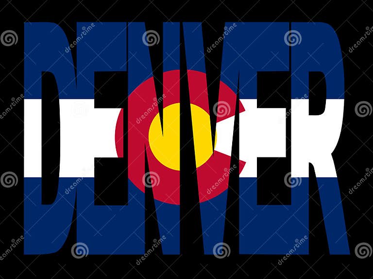 Denver with Colorado flag stock vector. Illustration of denver - 4649347