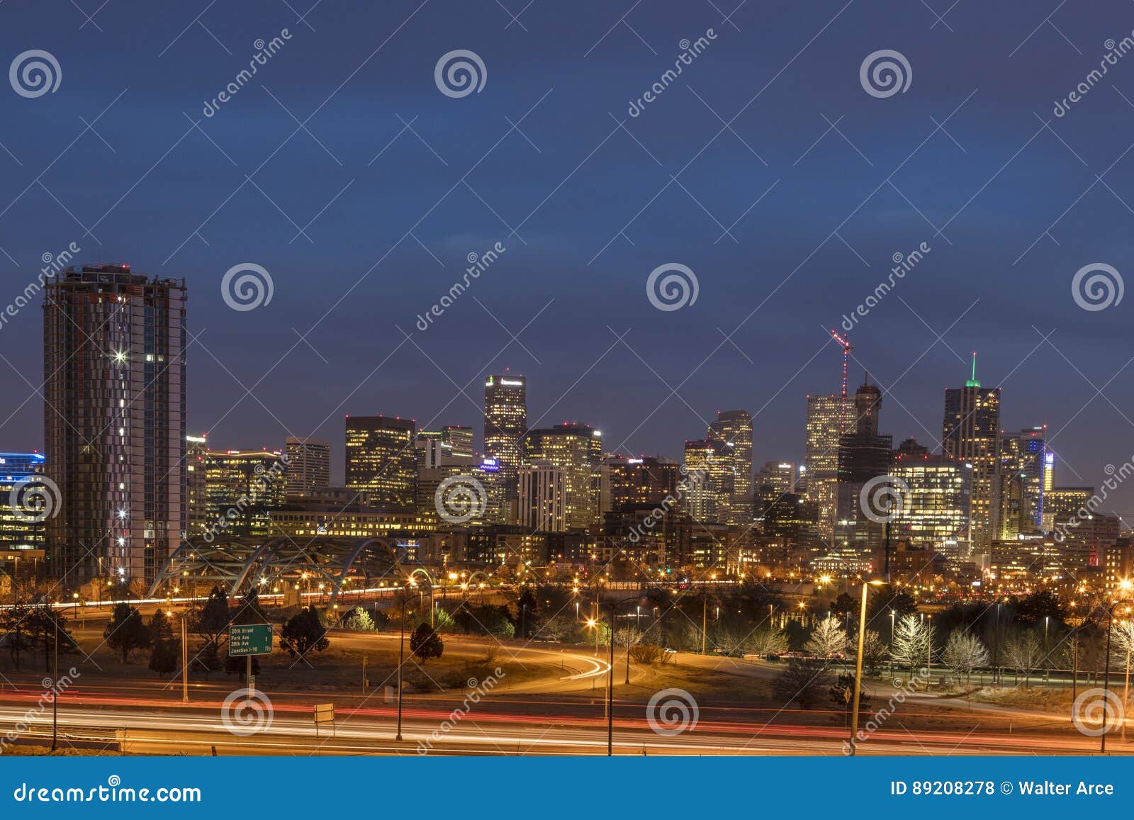 Denver Colorado Skyline editorial stock photo. Image of cloudscape ...