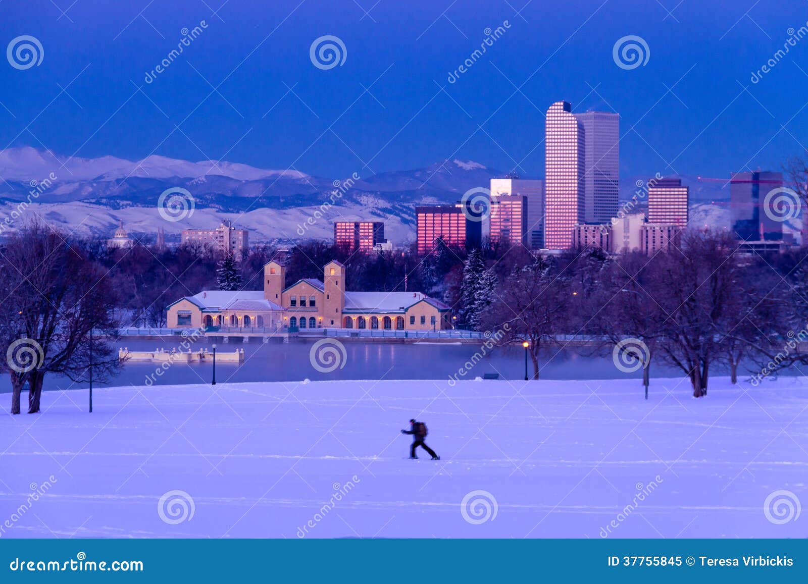 Denver Colorado Skyline in Snow Feb 2013 Editorial Image - Image of ...
