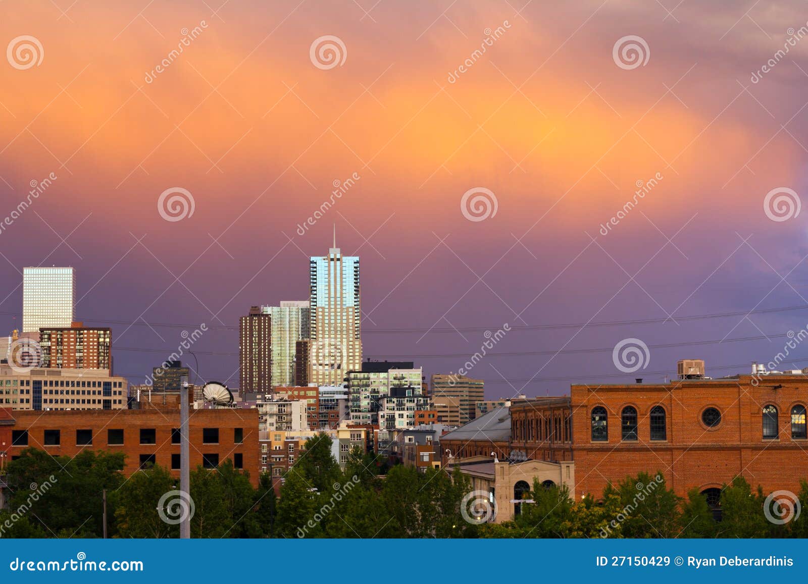 Denver Colorado Sunset stock image. Image of urban, colors - 27150429