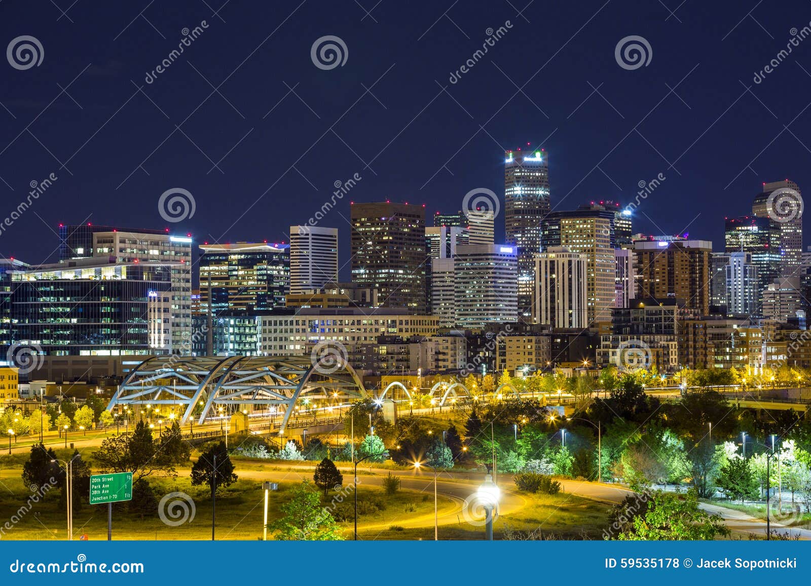 Denver Downtown Panorama, Colorado Stock Photo - Image of city, capital ...